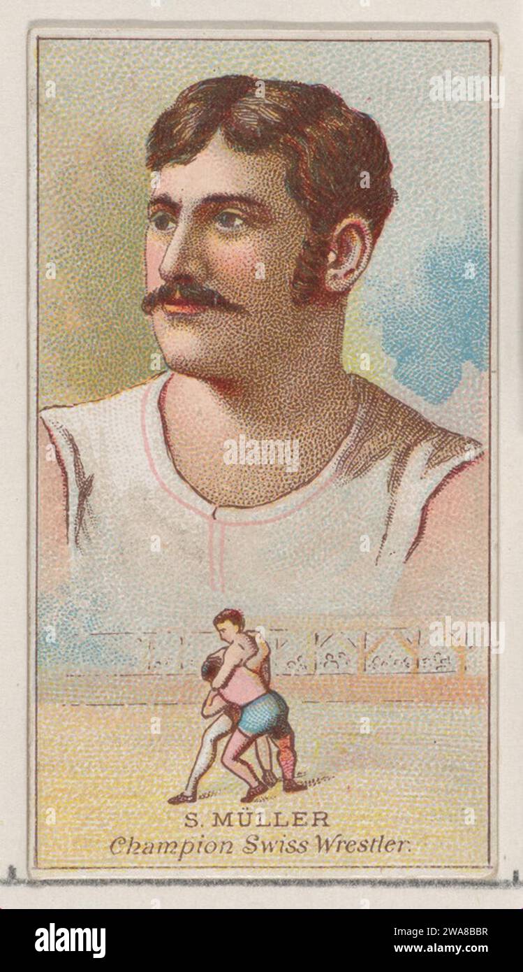 S. Muller, Champion Swiss Wrestler, from the Champions of Games and Sports series (N184, Type 2 ...