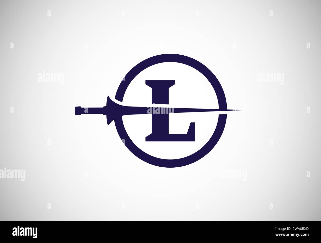 English alphabet with spear lance. Creative spear logo design template ...