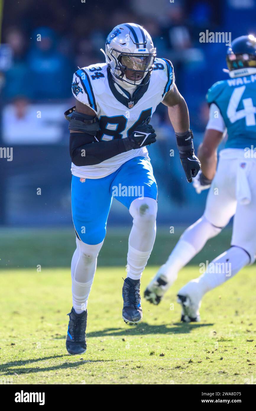 Carolina Panthers tight end Stephen Sullivan (84) runs a play during an ...