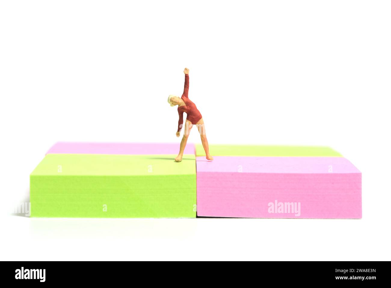 Creative miniature people toy figure photography. Sticky notes ...