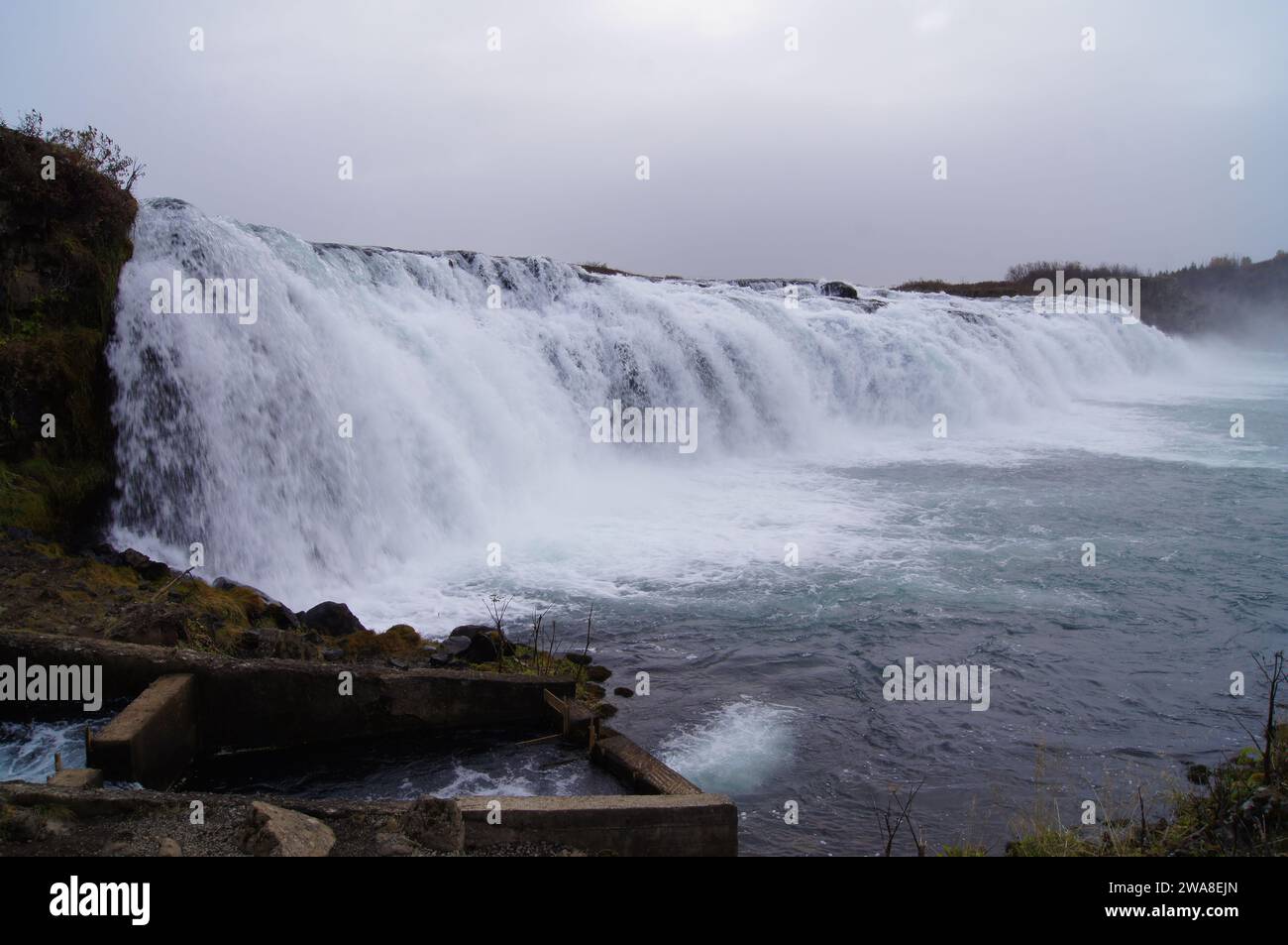 Faxi Waterfall also known as Vatnsleysufoss, on the Tungufljot River ...