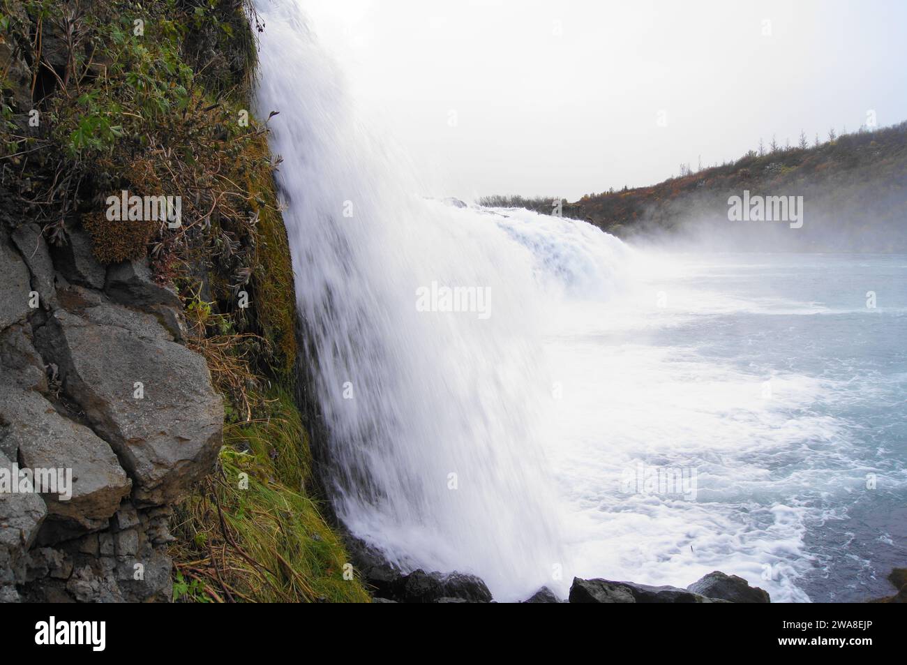 Faxi Waterfall also known as Vatnsleysufoss, on the Tungufljot River ...