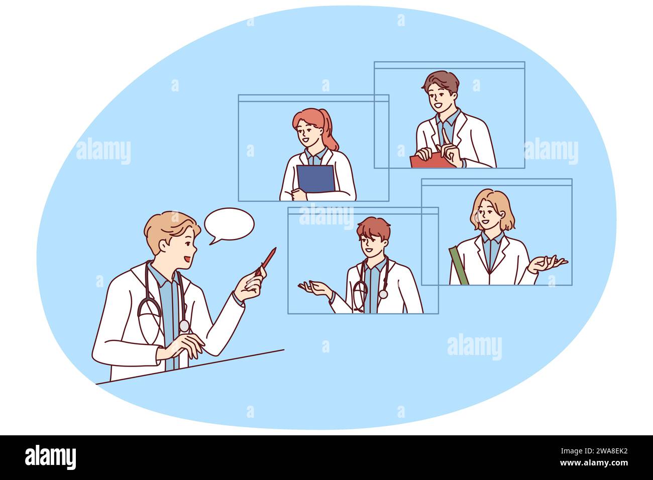 Doctor talk conference Stock Vector Images - Alamy