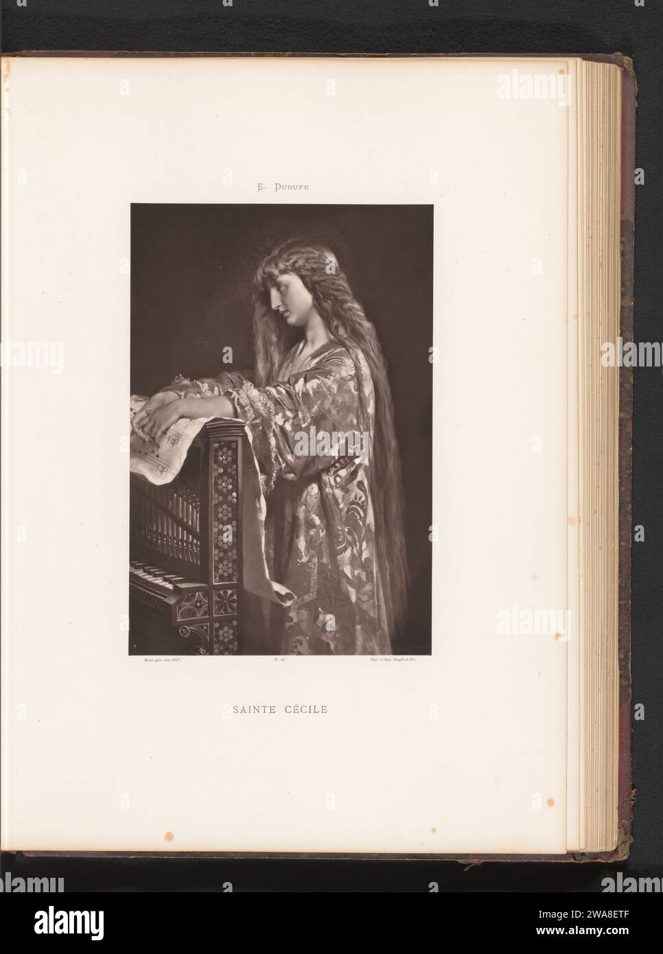 Reproduction of a painting of the Holy Cecilia by Edouard Dubufe ...