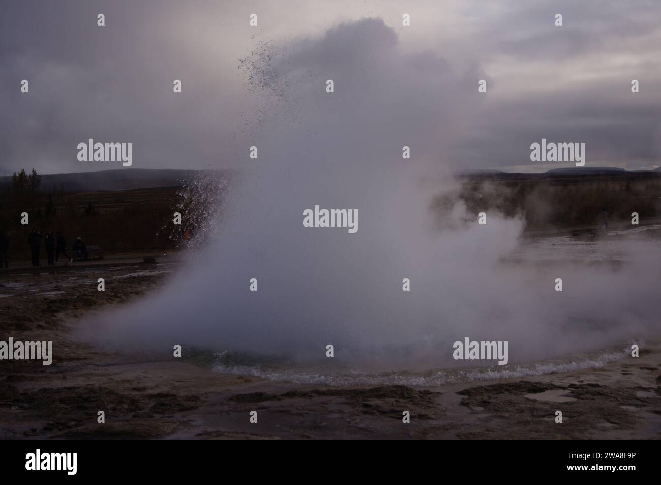 Strokkur - a fountain-type geyser erupting at the Haukadalur Geothermal ...