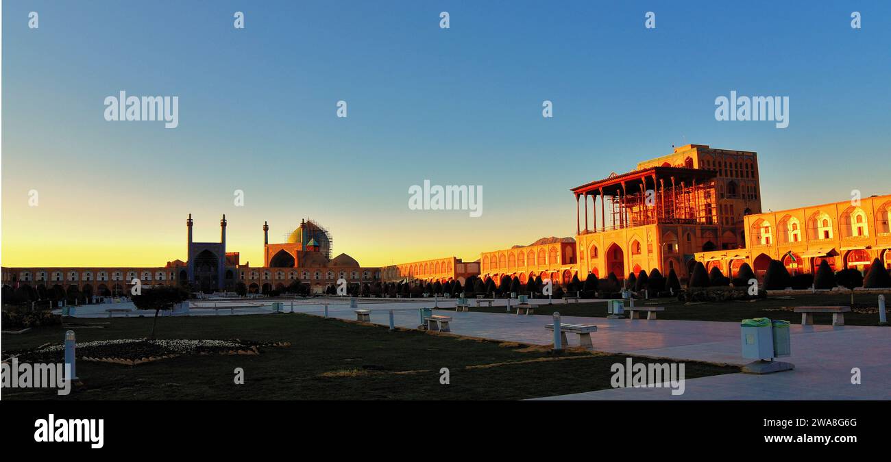 Naqsh-e Jahan Square (Emam Square) in Isfahan, Iran, at sunrise Stock ...