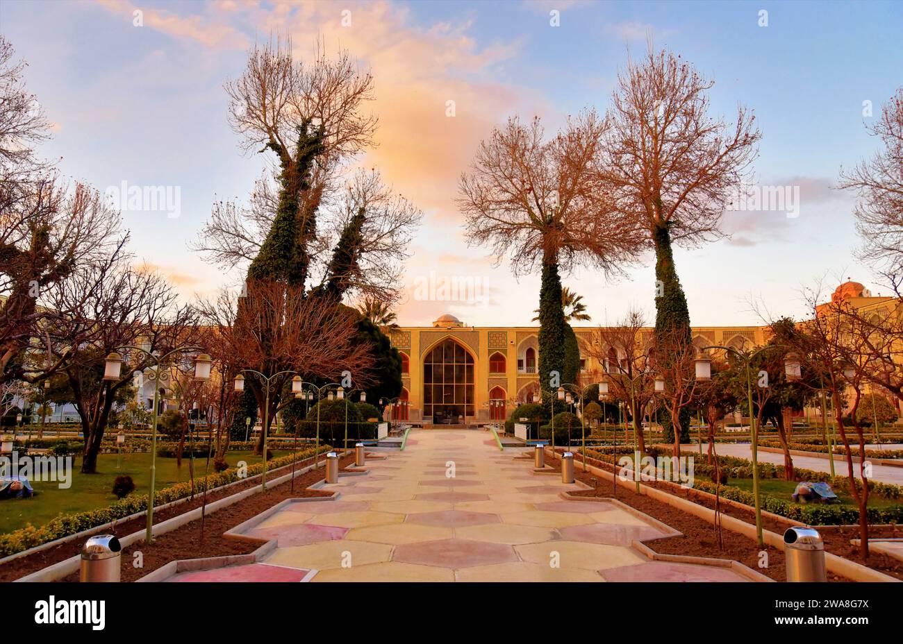 Magic hour at the Abbasi Hotel, built about 400 years ago as a ...