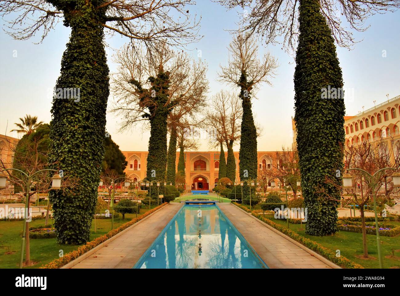 Magic hour at the Abbasi Hotel, built about 400 years ago as a ...