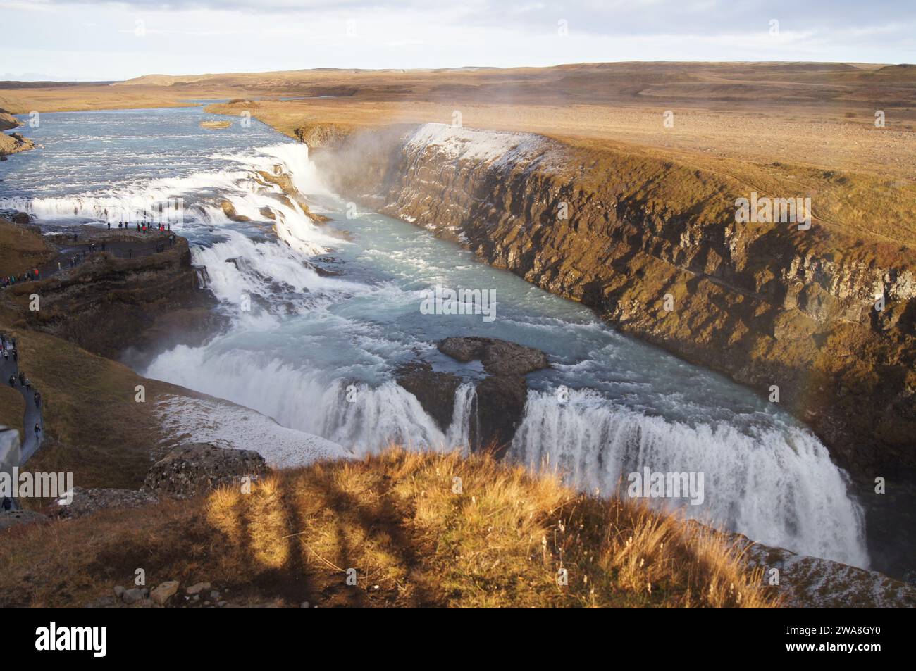 Gullfoss Waterfall (the Golden Falls) on the Hvita River, Iceland Stock ...