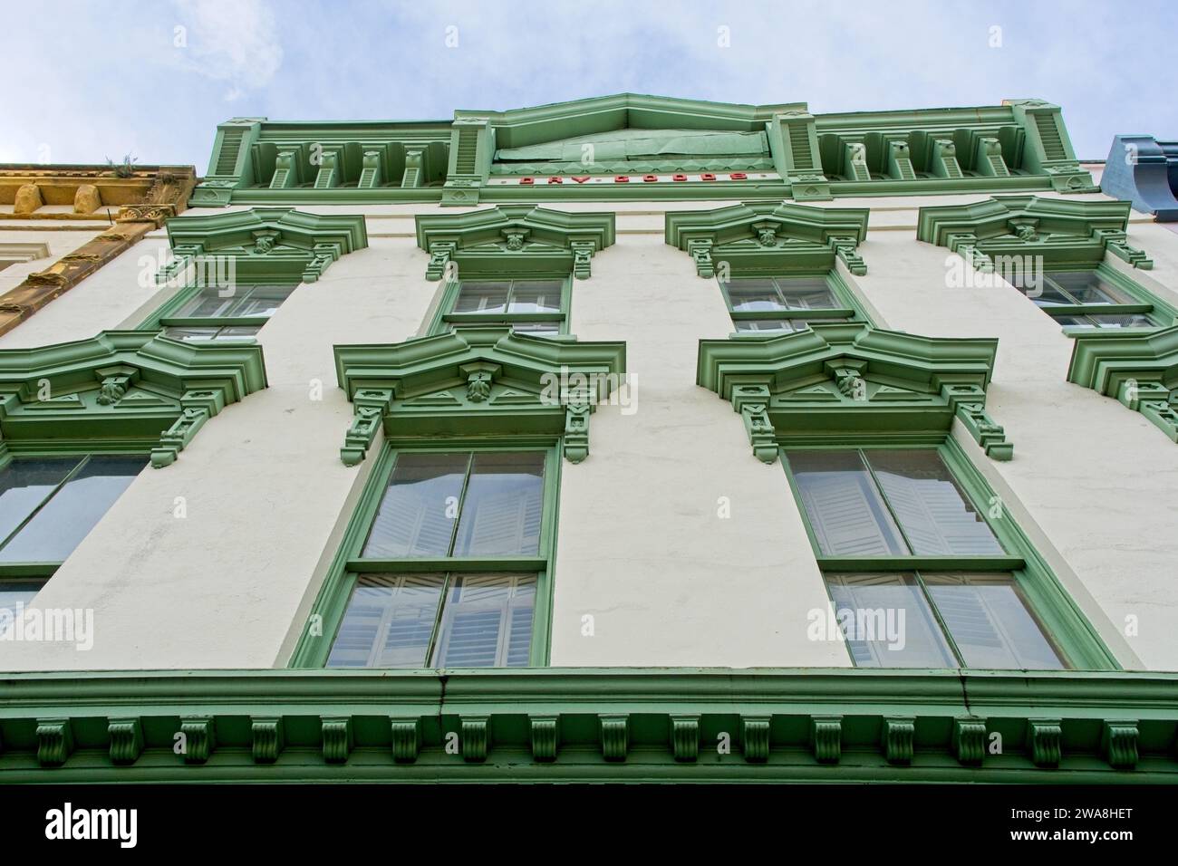 1840’s commercial ‘dry goods’ store, cast-iron pediment on ornate ...