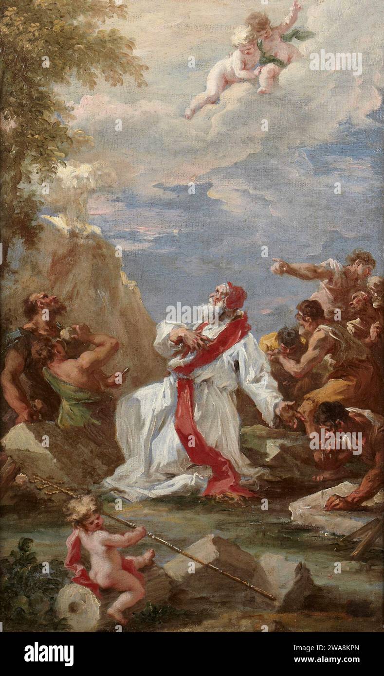 Pope Clement I praying for water painted by Giovanni Pellegrini. Pope ...