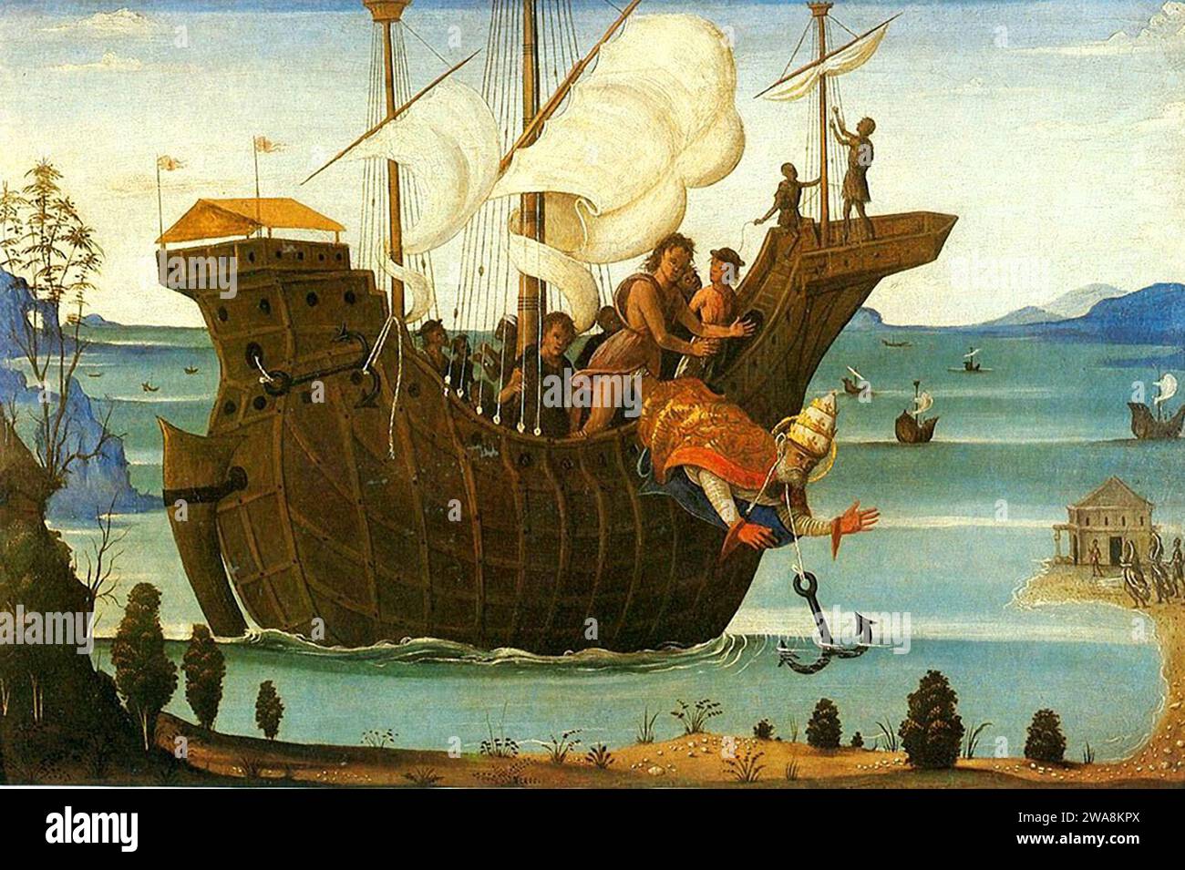 Martyrdom of St Clement painted by Bernardo Fungai. Pope Clement I was ...