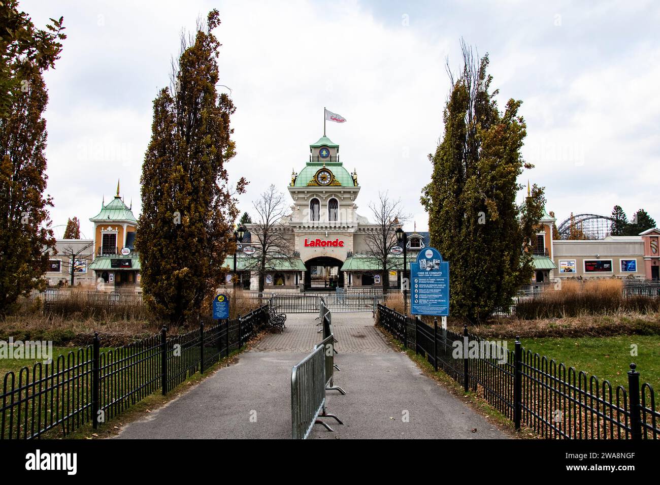 La Ronde theme park sign on St. Helen Island in Montreal, Quebec ...