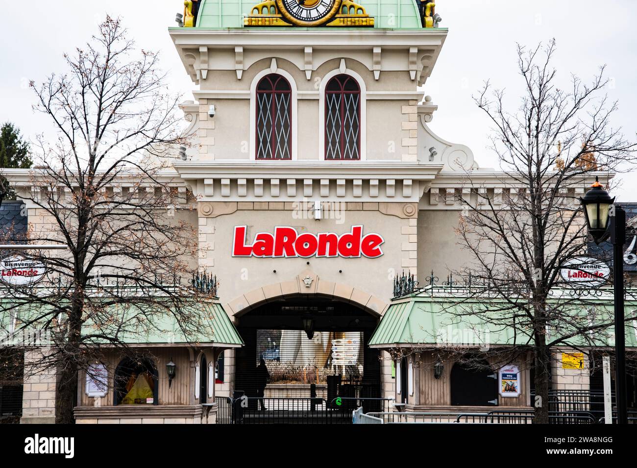 La Ronde theme park sign on St. Helen Island in Montreal, Quebec ...