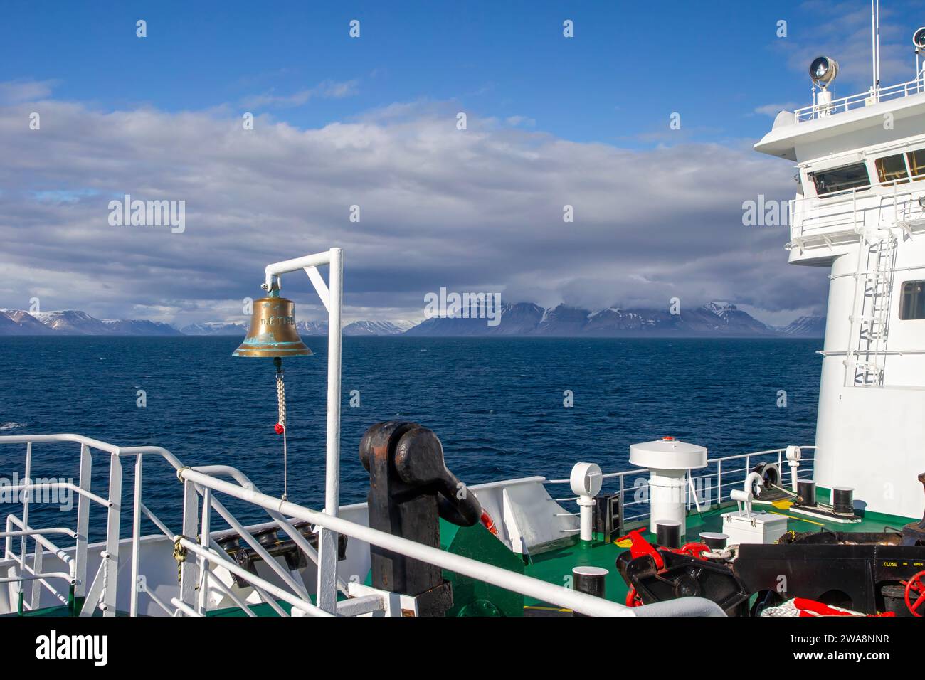 Close up of Cruise Ship exploring the Artic in Svalbard Stock Photo - Alamy