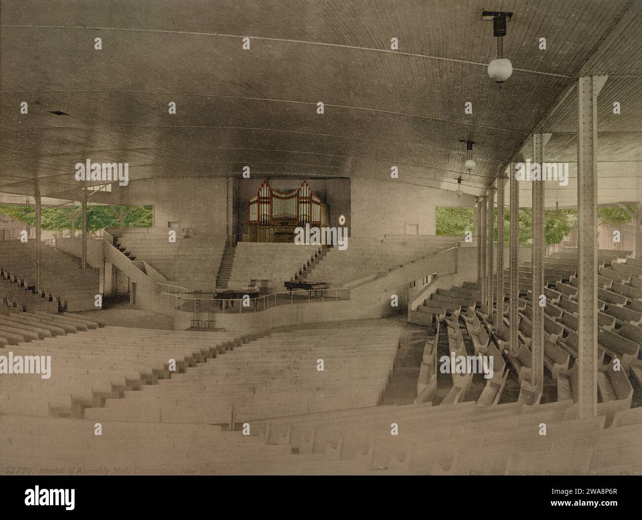 Interior of Assembly Hall, Chautauqua, Chautauqua County, New York 1899 ...