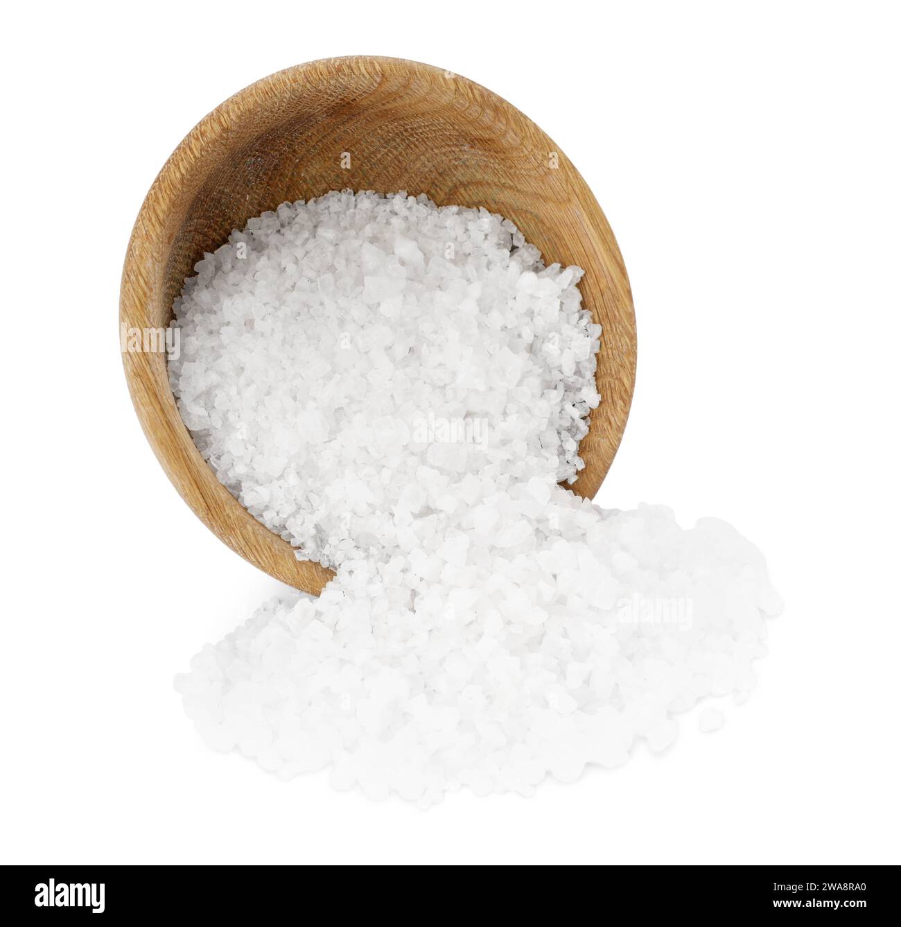 Overturned bowl with sea salt isolated on white Stock Photo - Alamy