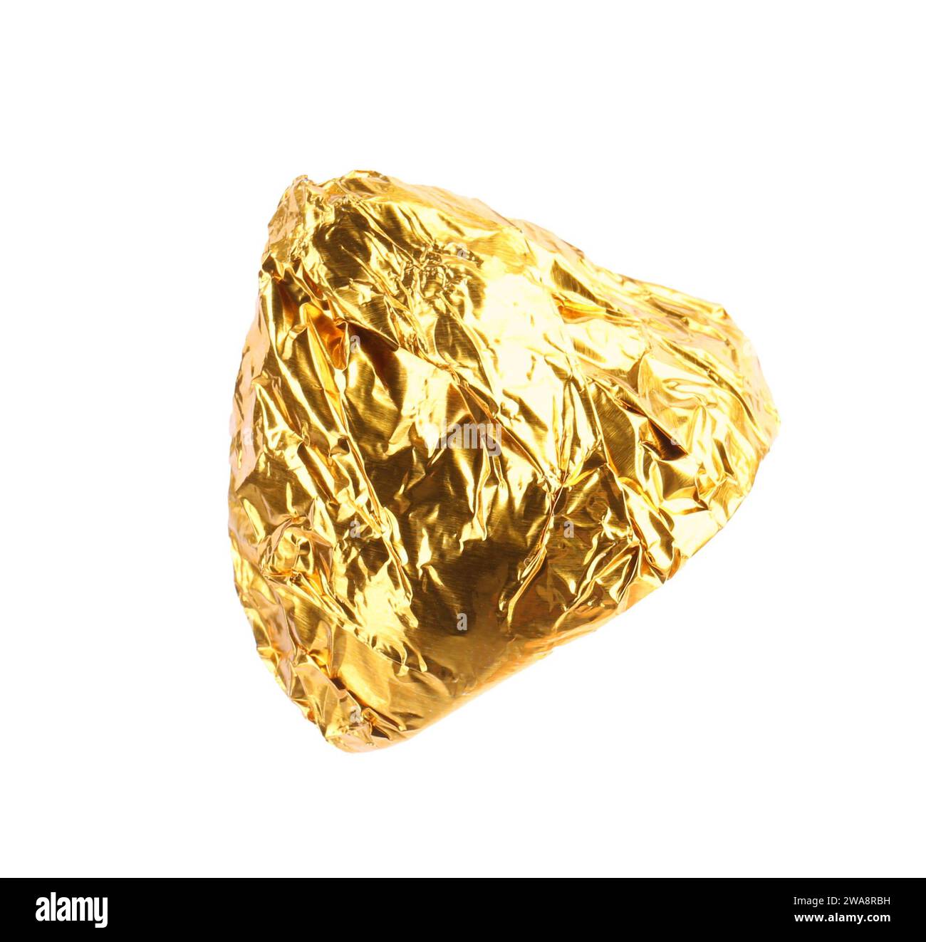 Tasty candy in golden wrapper isolated on white Stock Photo - Alamy