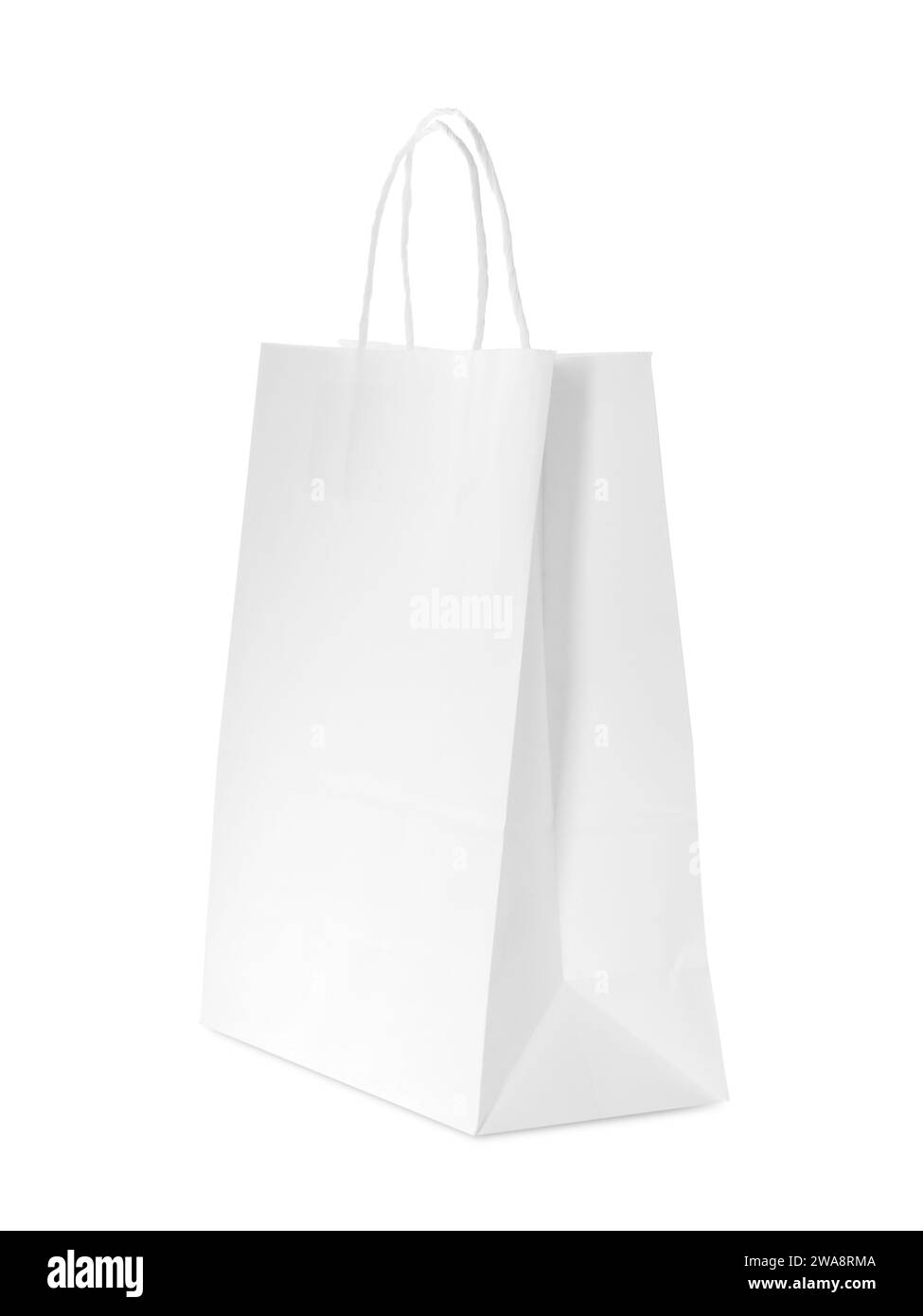 One new paper bag isolated on white Stock Photo - Alamy