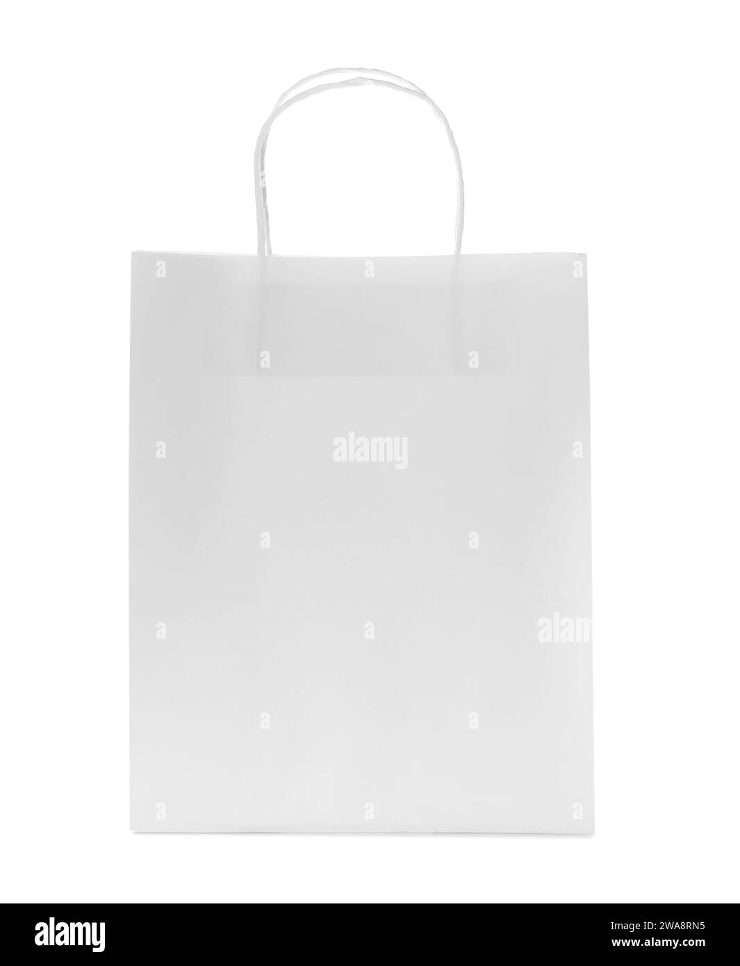 One new paper bag isolated on white Stock Photo - Alamy