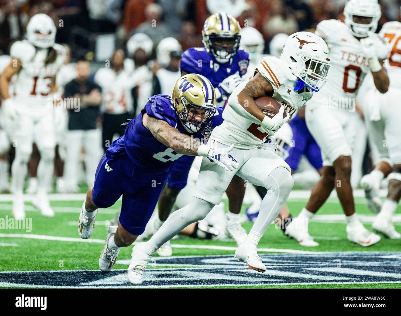January 01 2024 New Orleans LA U.S.A. Texas running back Jaydon Blue(23 ...