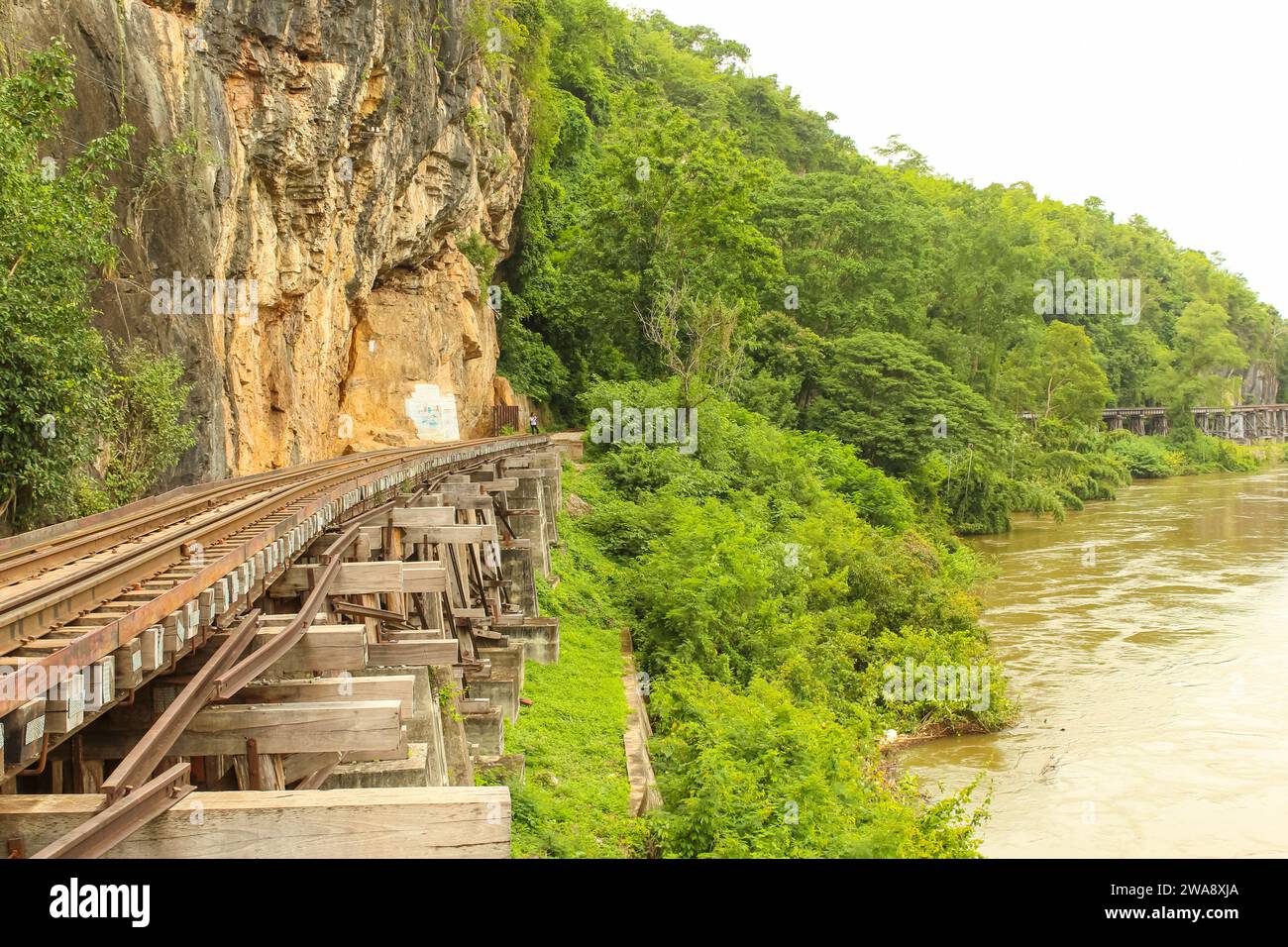 Tham Krasae railway landmark of Kanchanaburi. the whole world knows ...