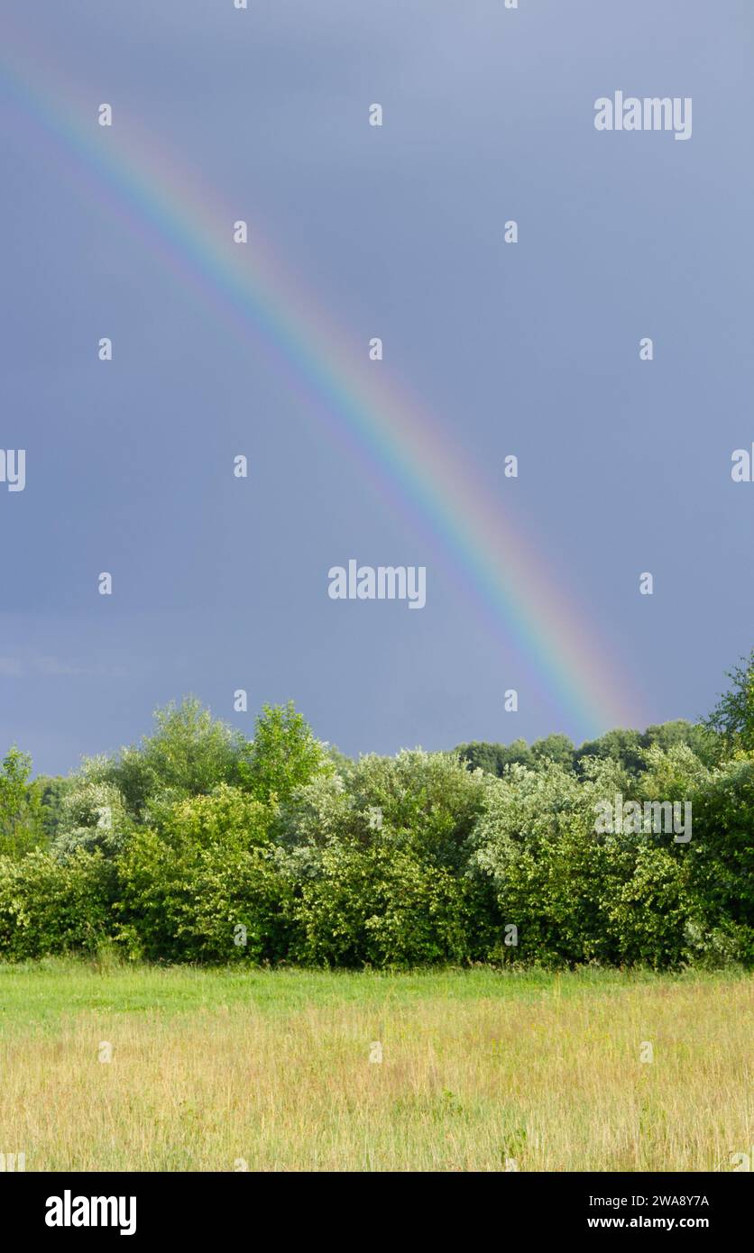 Huge rainbow in cloudy sky hi-res stock photography and images - Alamy