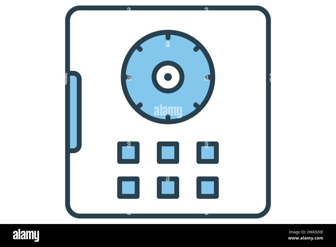 vault door icon. icon related to secure storage of valuables. flat line ...