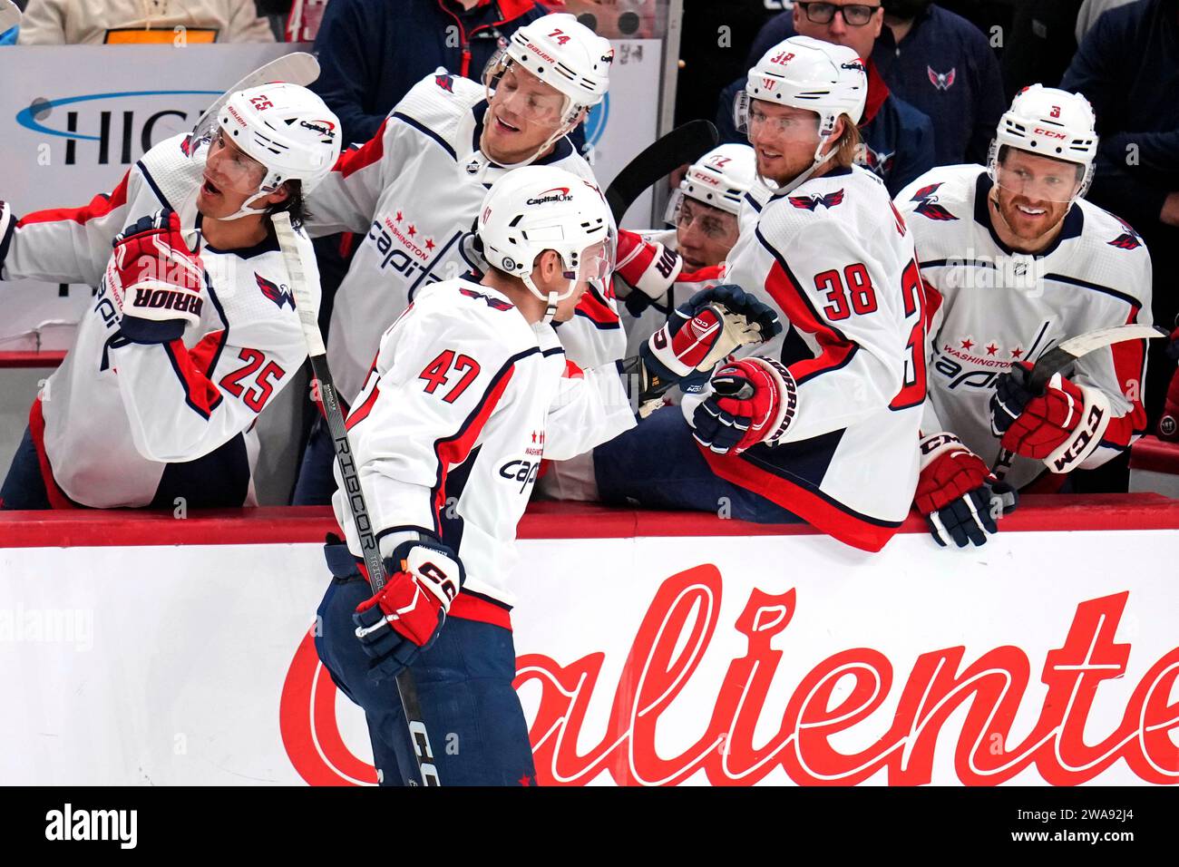 Washington Capitals' Beck Malenstyn (47) returns to the bench after ...