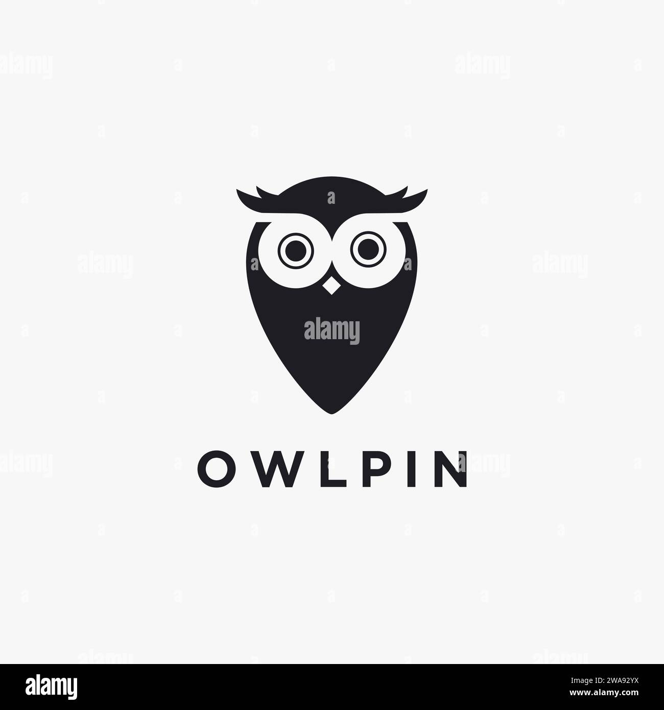 Modern minimalist Owl Pin Logo icon vector template on white background ...