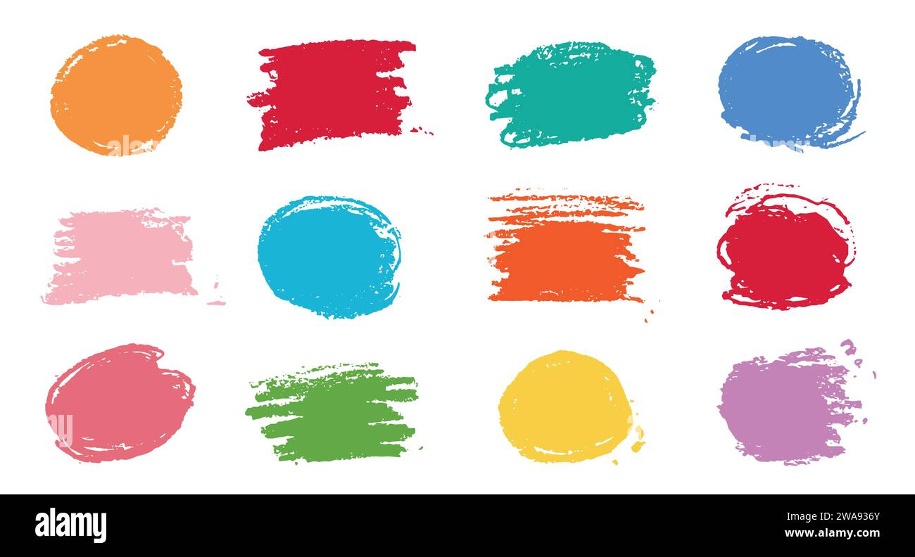 Chalk texture stain set. Hand drawn chalk background doodle effect ...