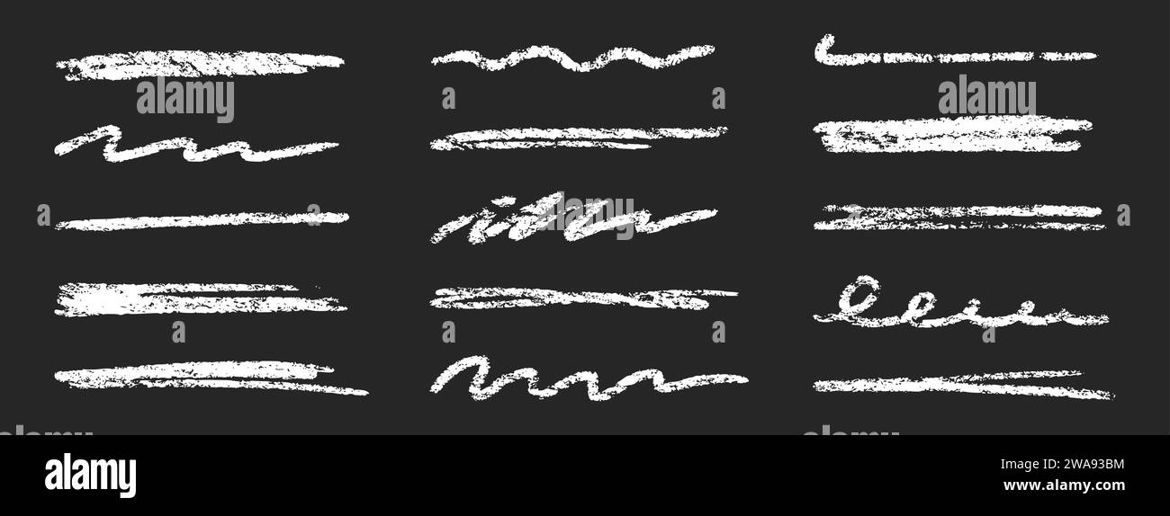 Crayon brush stroke underline. Chalk pen highlight stroke. Vector hand ...