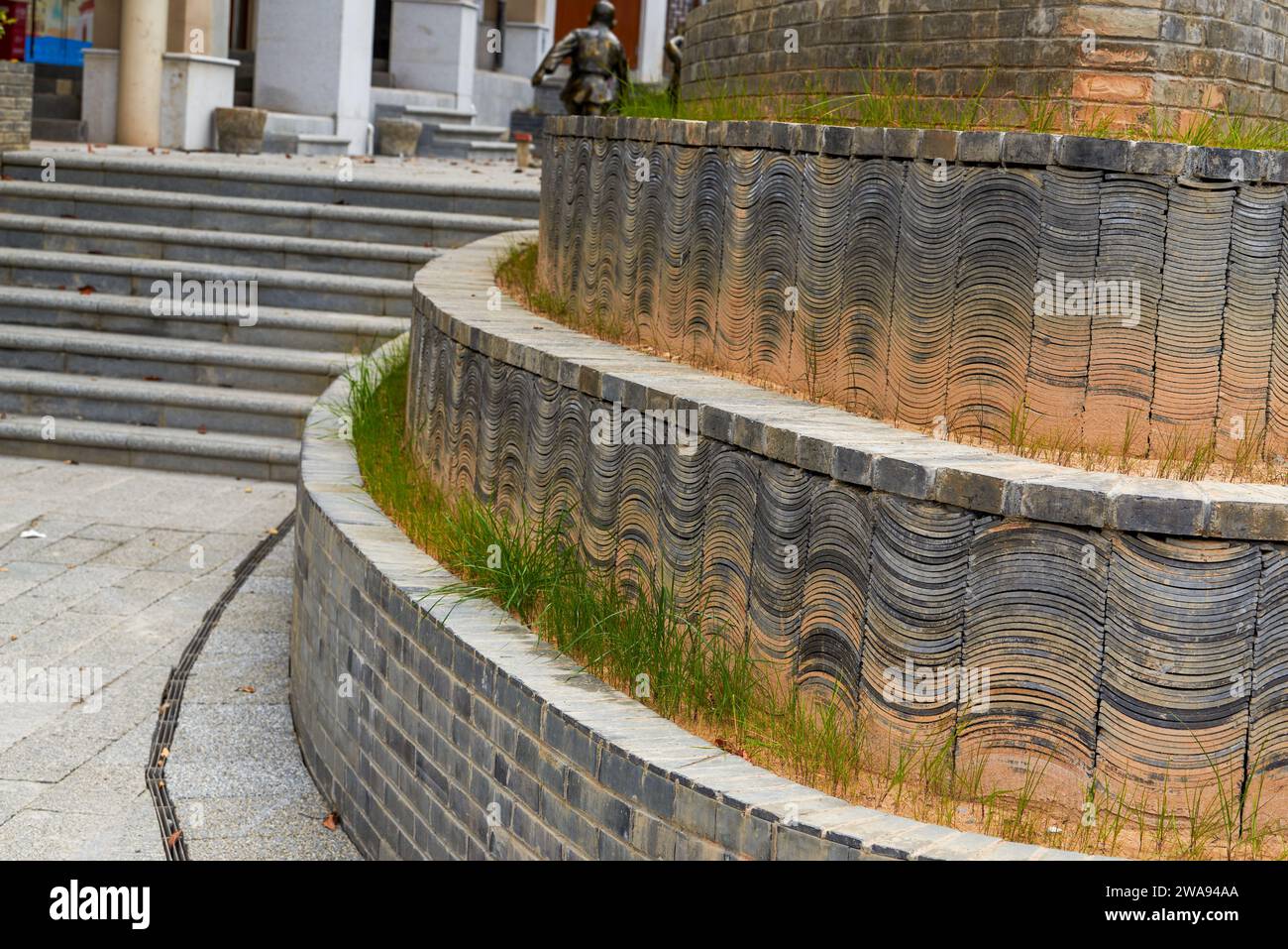 Traditional brick building in modern Chinese style Stock Photo - Alamy
