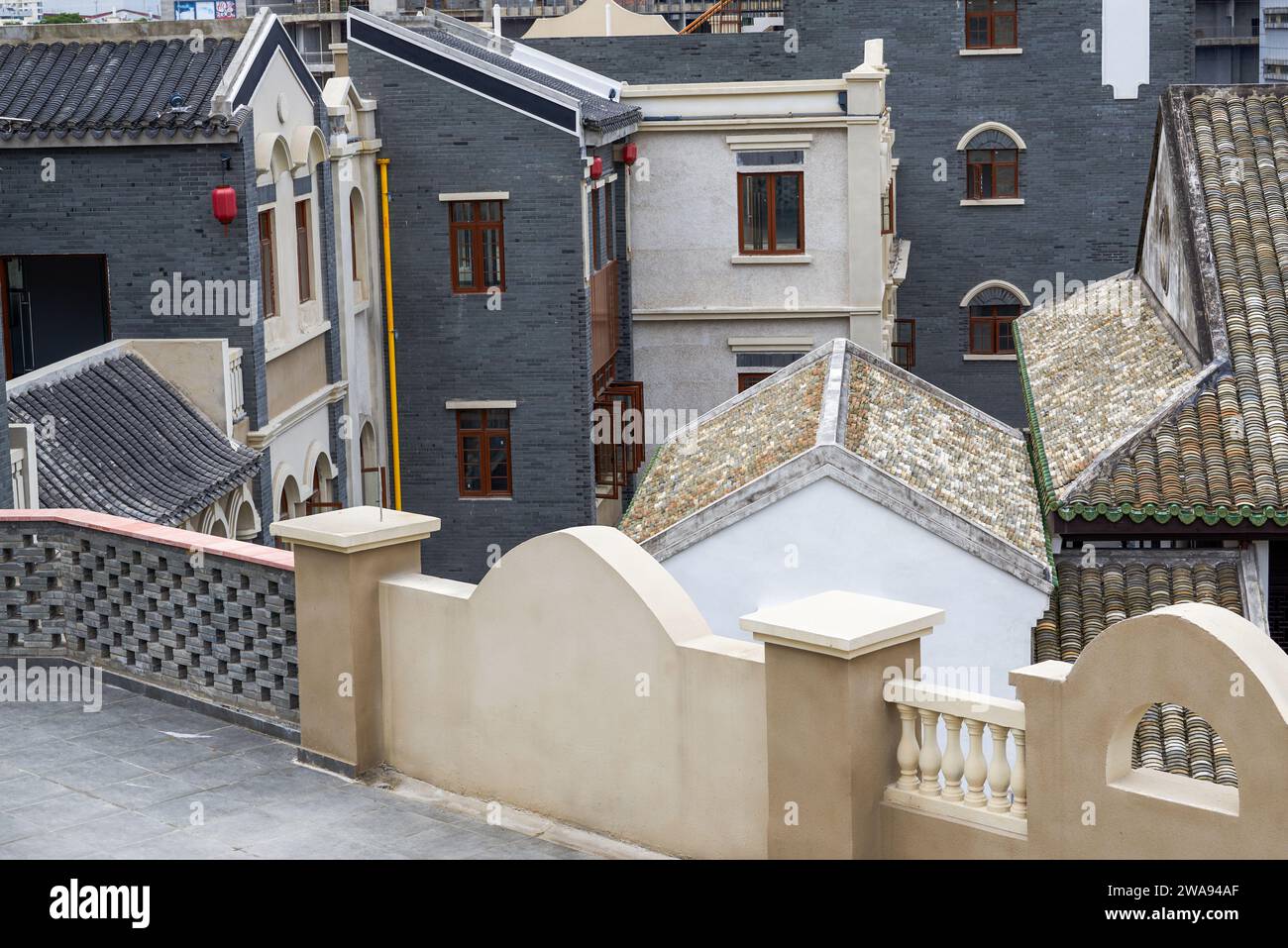 Traditional brick building in modern Chinese style Stock Photo - Alamy