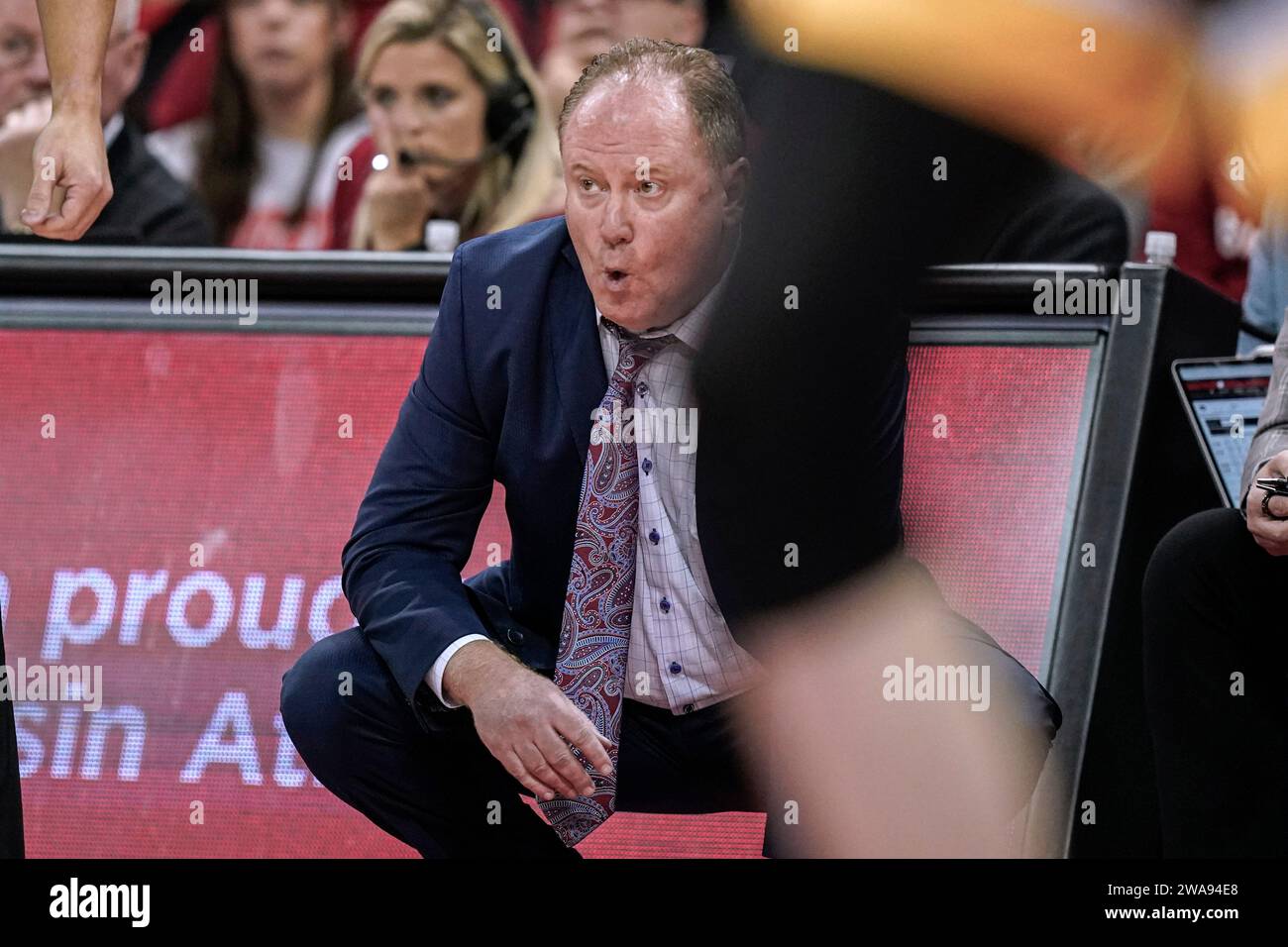Wisconsin coach Greg Gard watches during the second half of the team's ...
