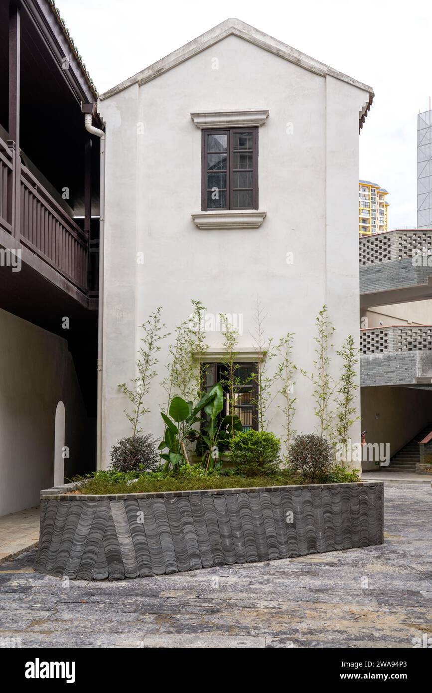 Traditional brick building in modern Chinese style Stock Photo - Alamy