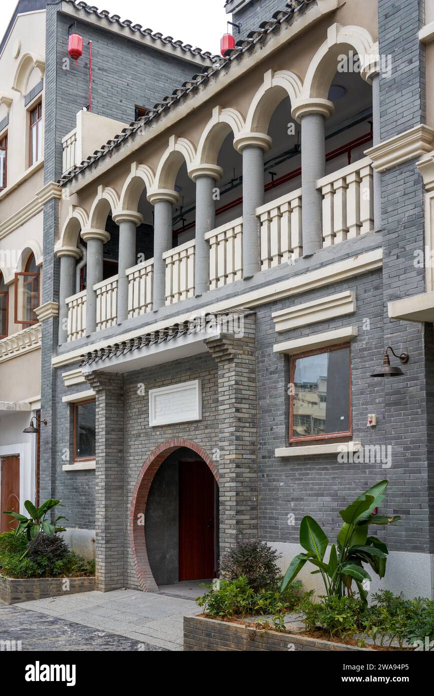 Traditional brick building in modern Chinese style Stock Photo - Alamy