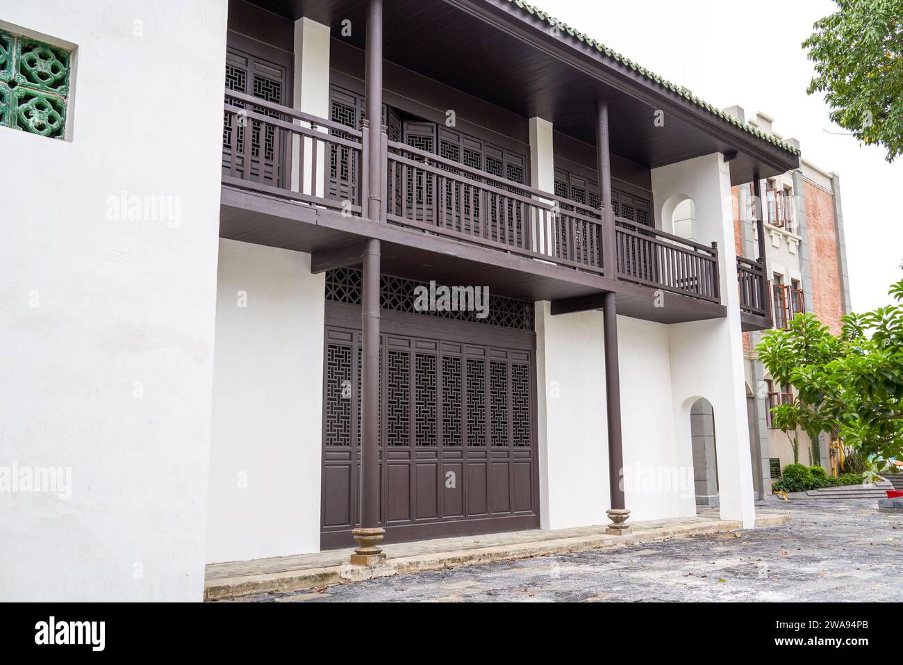 Traditional brick building in modern Chinese style Stock Photo - Alamy