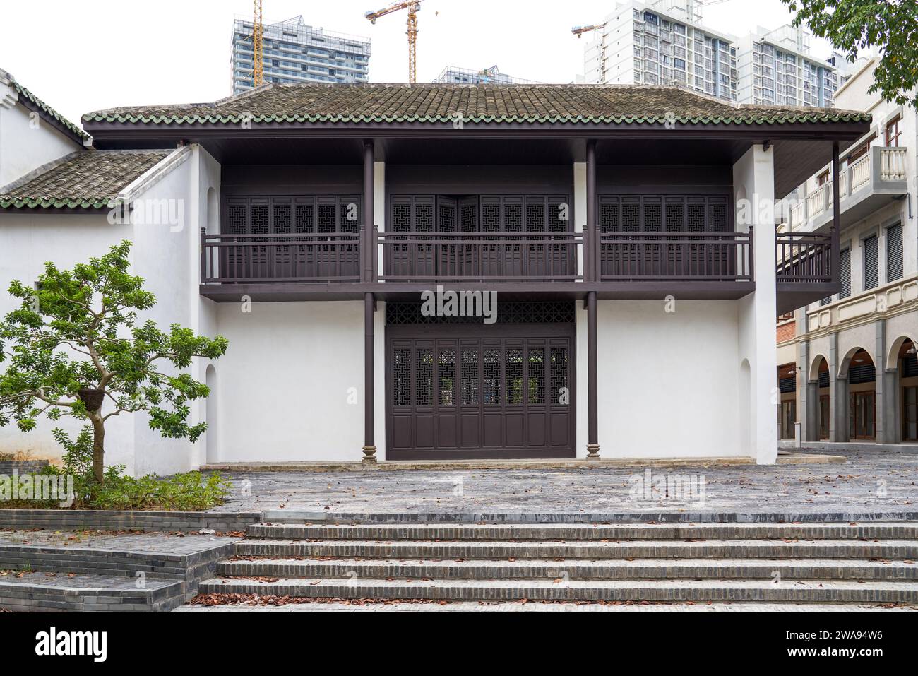 Traditional brick building in modern Chinese style Stock Photo - Alamy