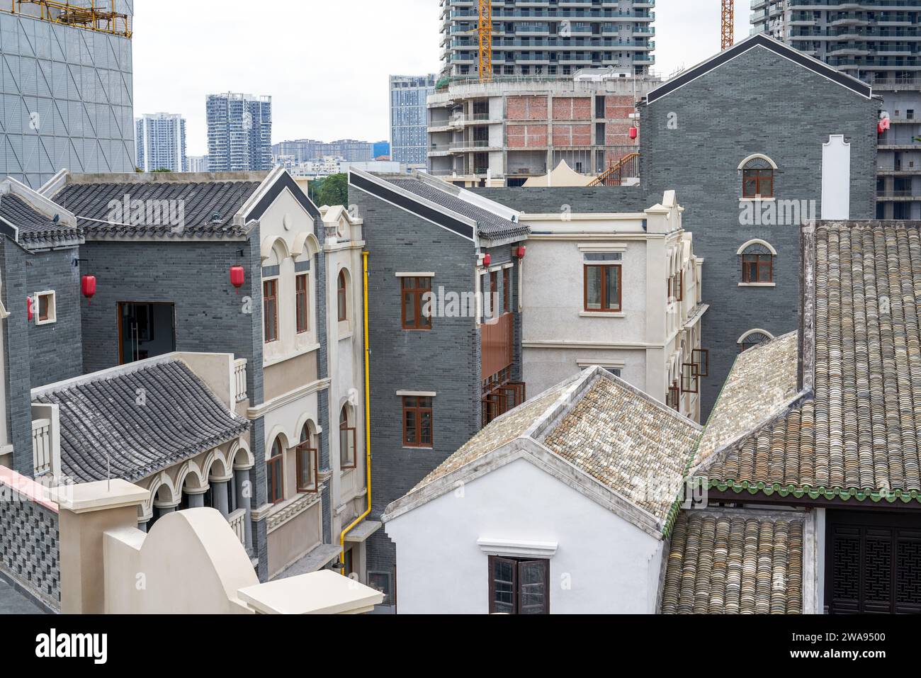 Traditional brick building in modern Chinese style Stock Photo - Alamy