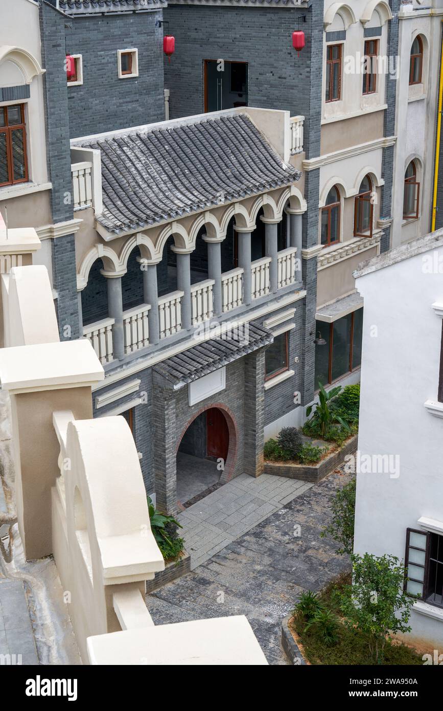 Traditional brick building in modern Chinese style Stock Photo - Alamy