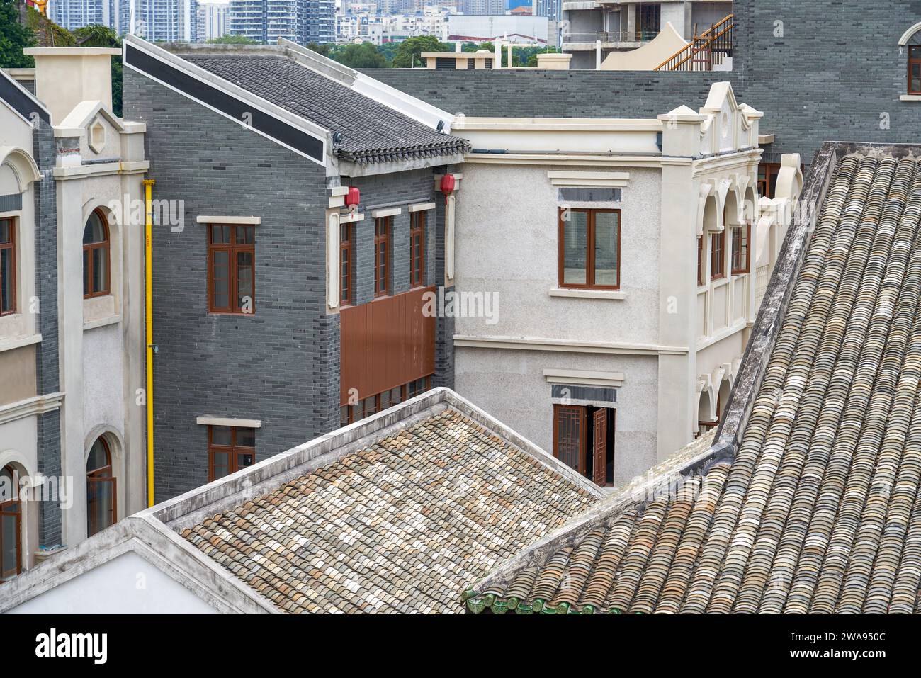 Traditional brick building in modern Chinese style Stock Photo - Alamy