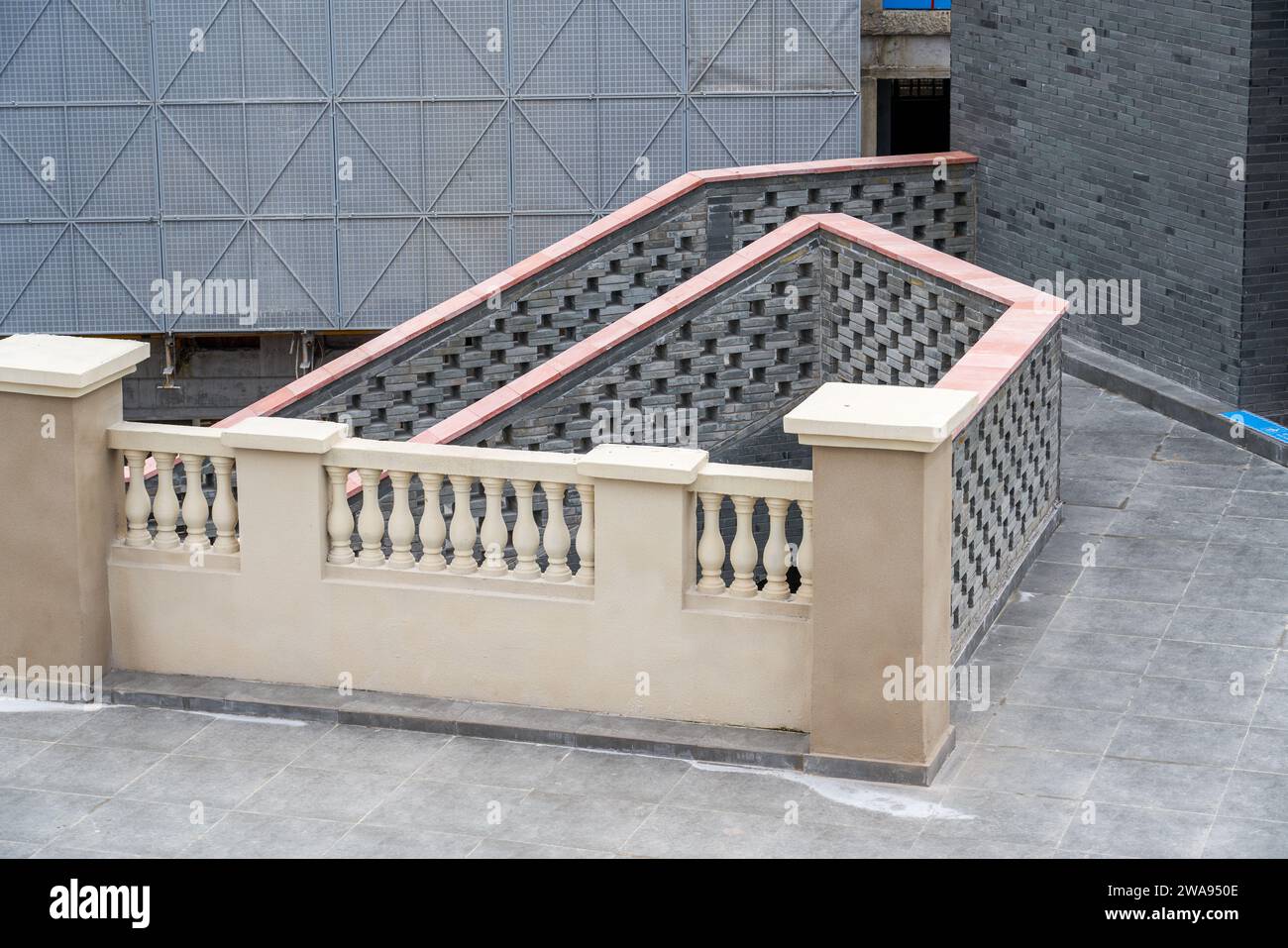 Traditional brick building in modern Chinese style Stock Photo - Alamy