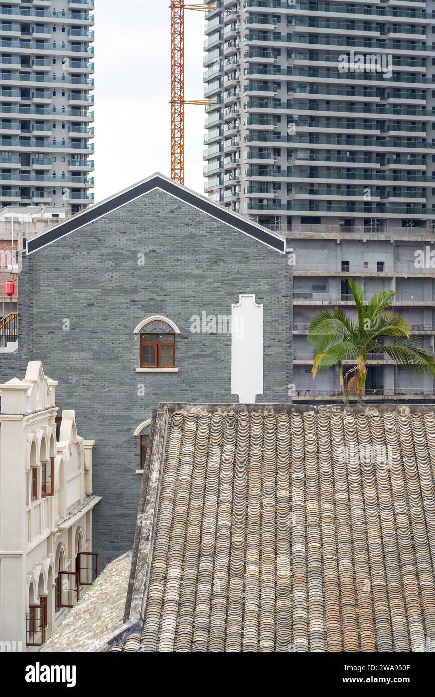 Traditional brick building in modern Chinese style Stock Photo - Alamy