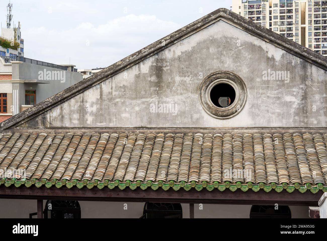 Traditional brick building in modern Chinese style Stock Photo - Alamy