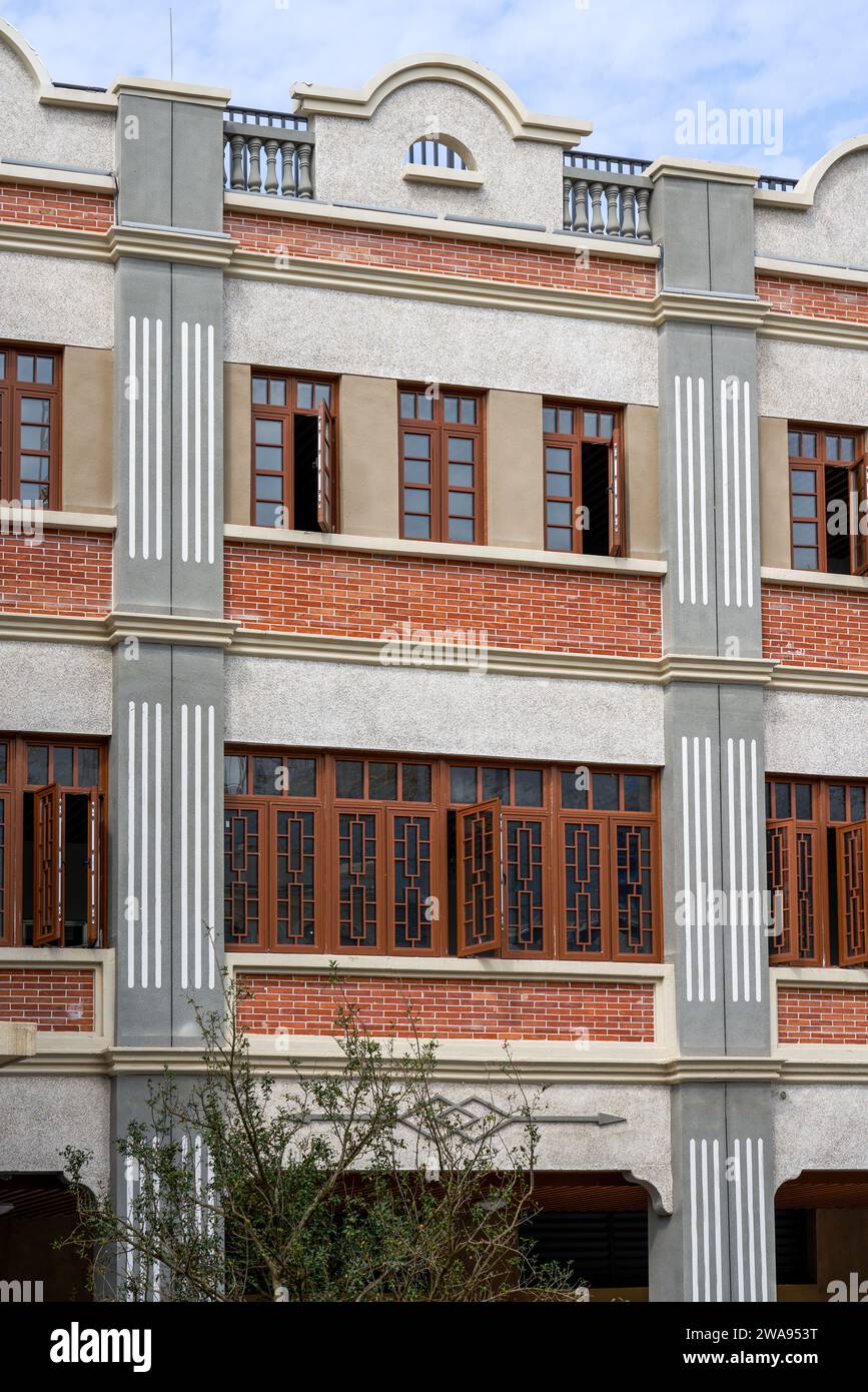 Traditional brick building in modern Chinese style Stock Photo - Alamy