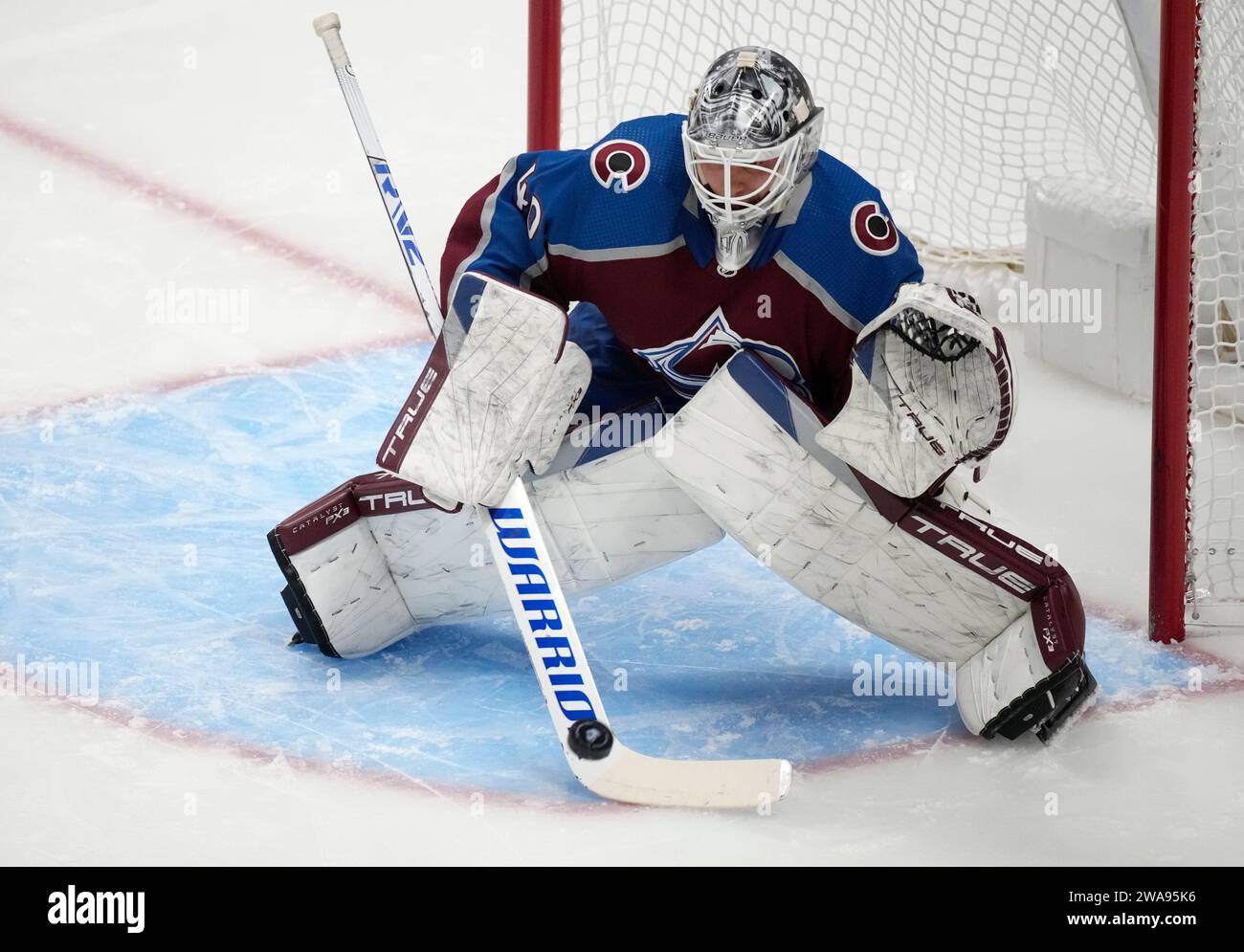 Colorado Avalanche goaltender Alexandar Georgiev makes a stick save ...