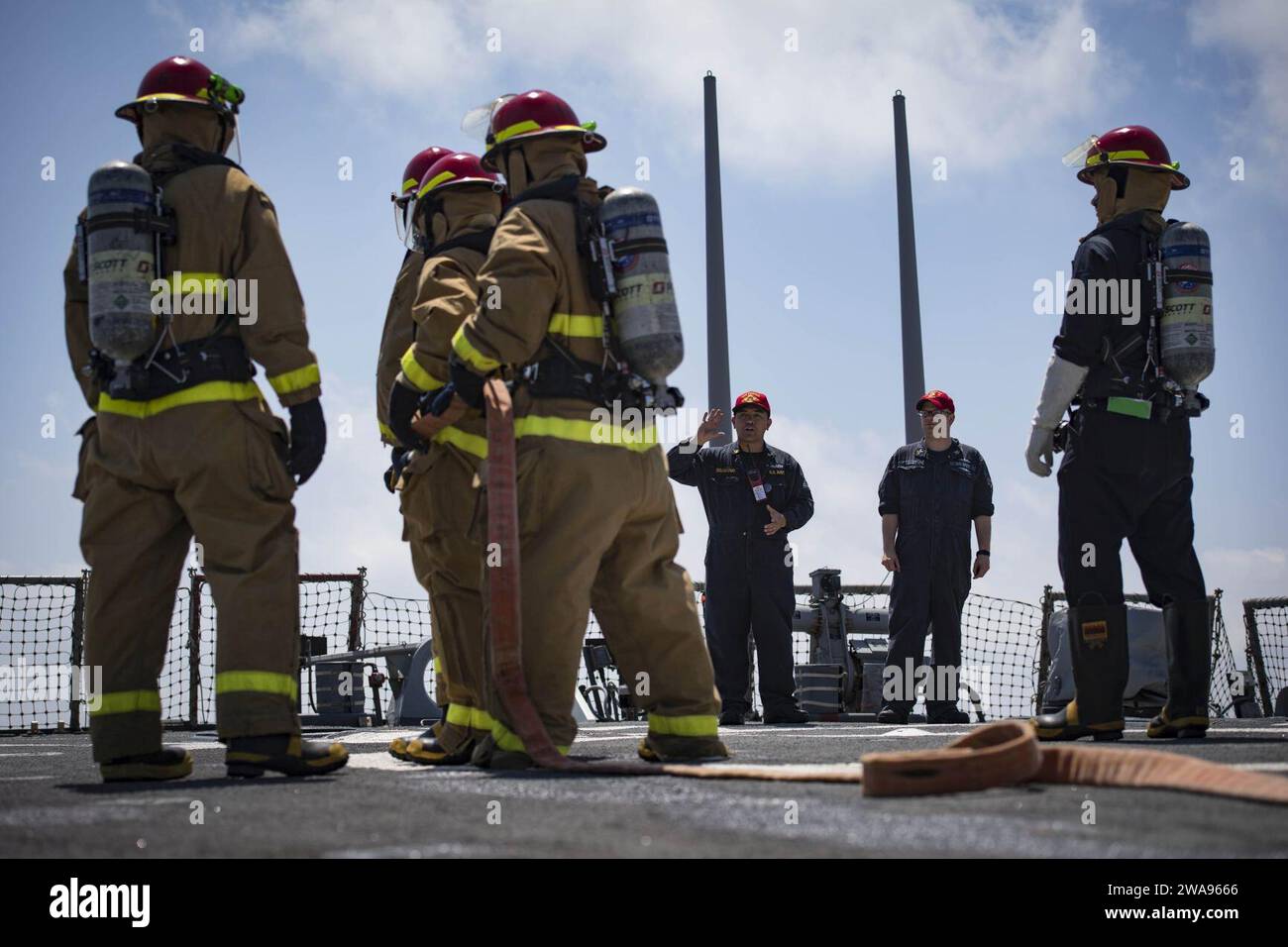Simulated flight deck fire drill hi-res stock photography and images ...