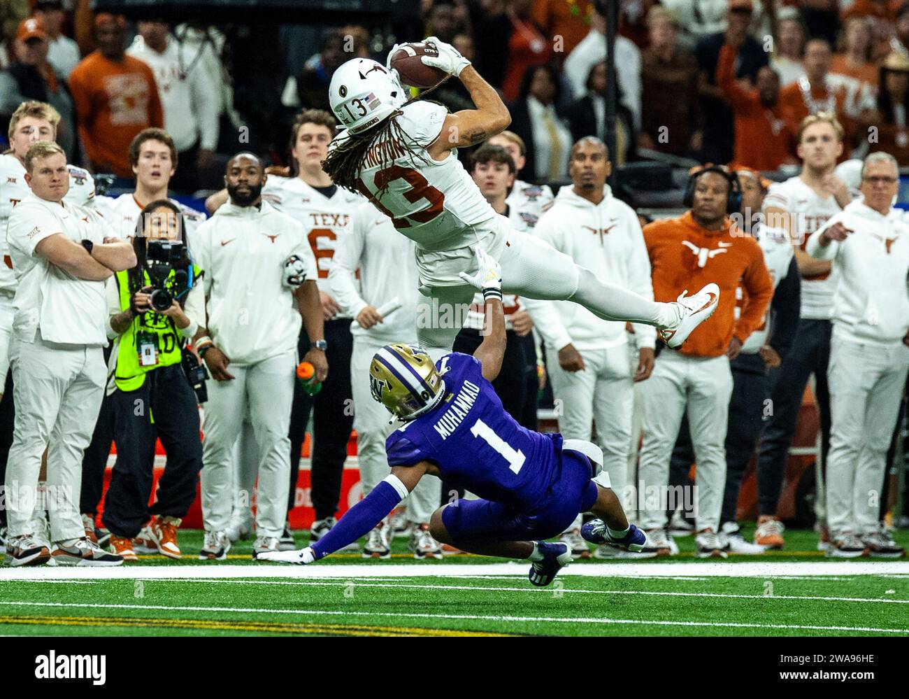 January 01 2024 New Orleans LA U.S.A. Texas wide receiver Jordan ...