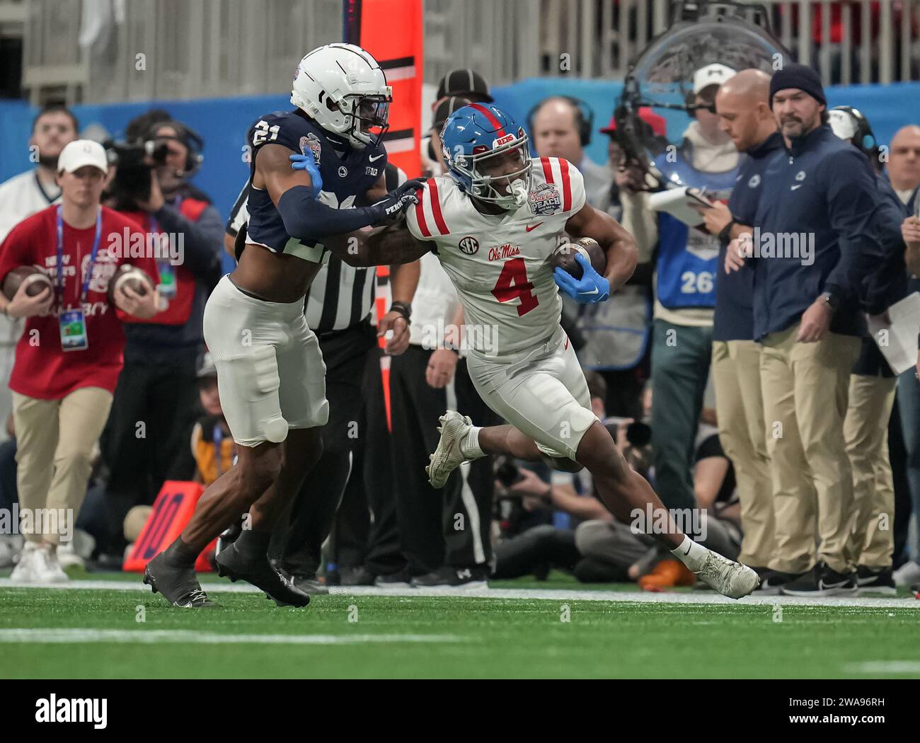 Atlanta, Unites States. 30th Dec, 2023. Mississippi Rebels running back ...